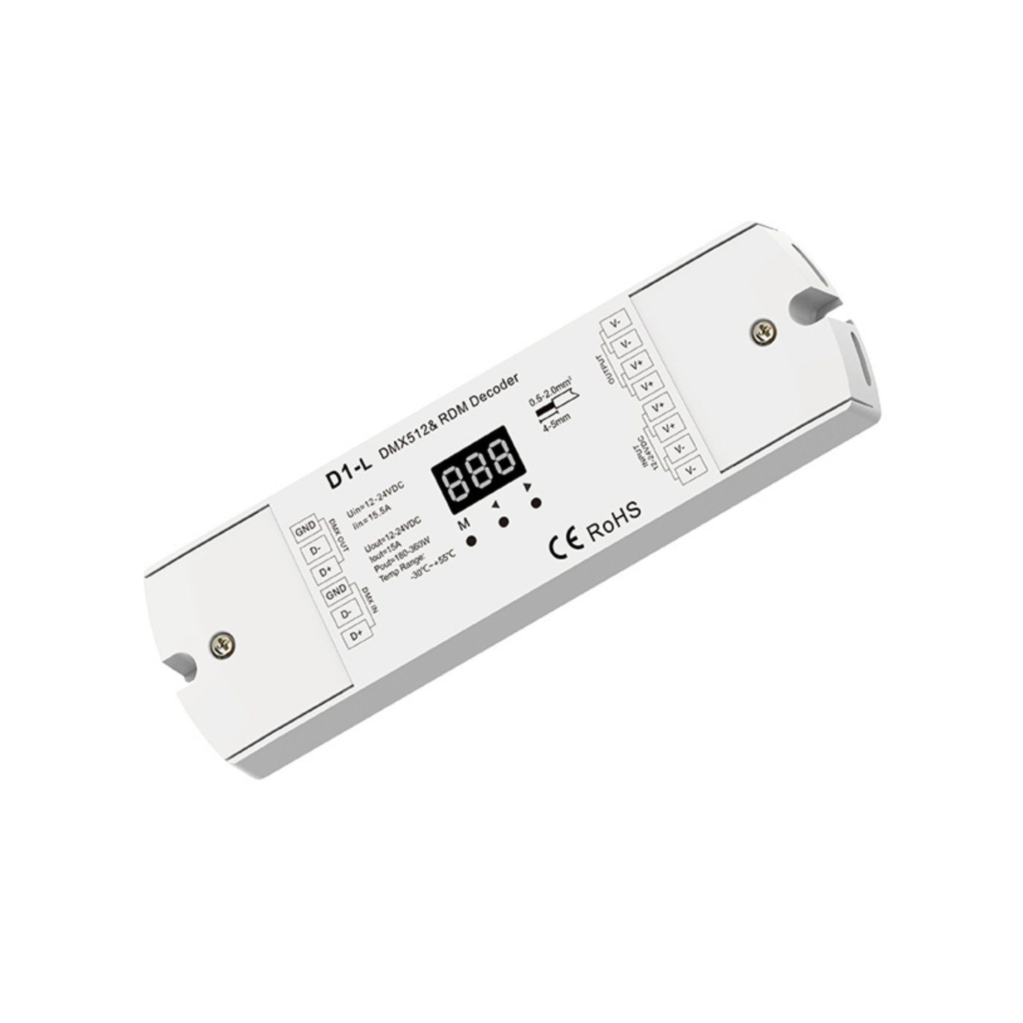Decoder DMX512 12-24V DC - 15A - 1 Canale | Leroy Merlin