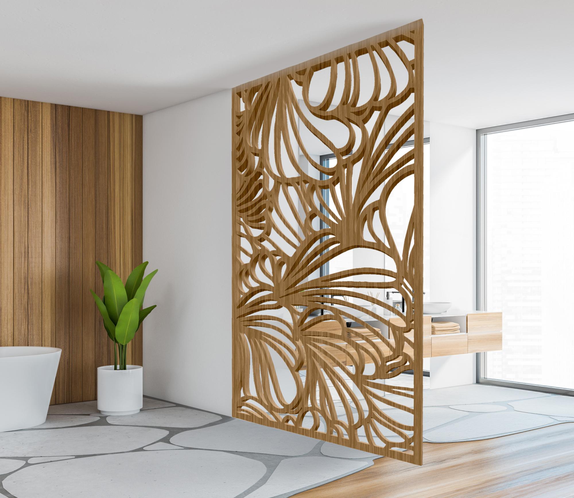 CLOISON DE SEPARATION BOIS TYPE Claustra décorative AMBIANCE chêne L.80 ...