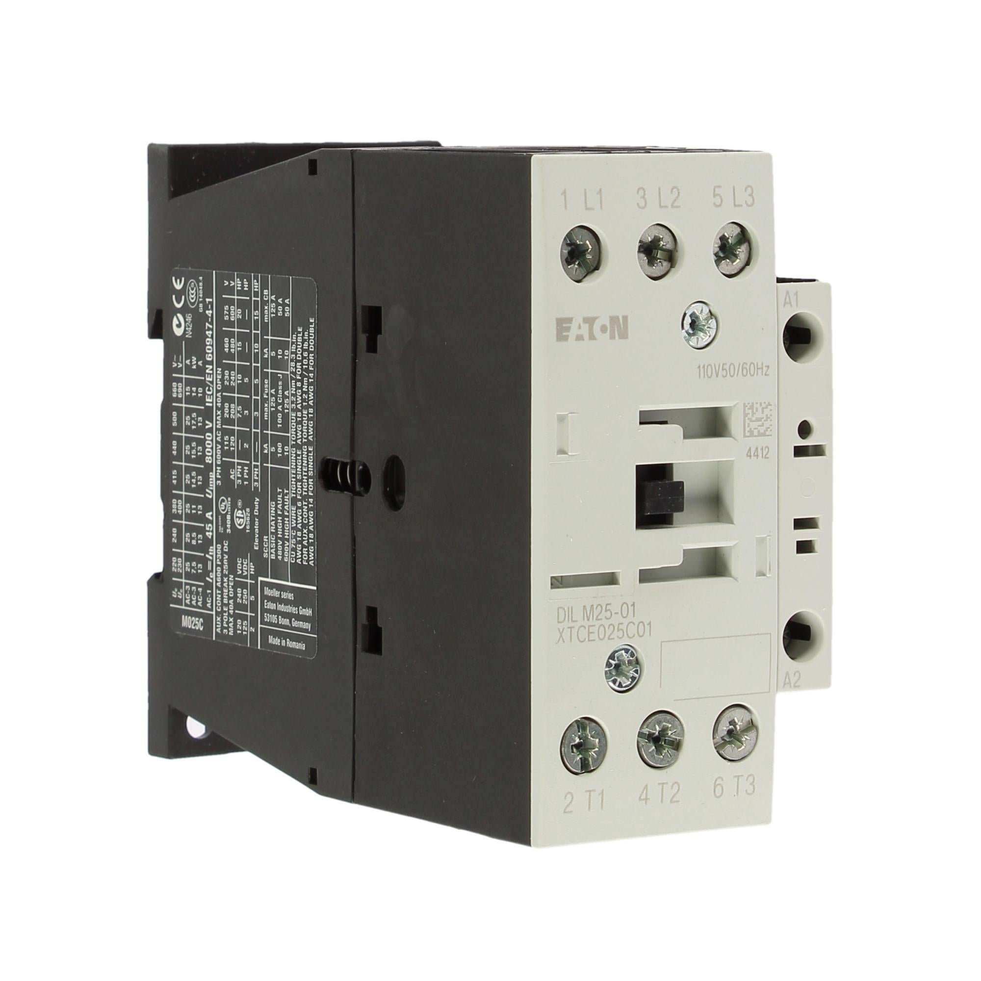 Eaton Dilm25-01 (110v 50/60hz) contattore potenza 11kw 1nc - Nuovo ...