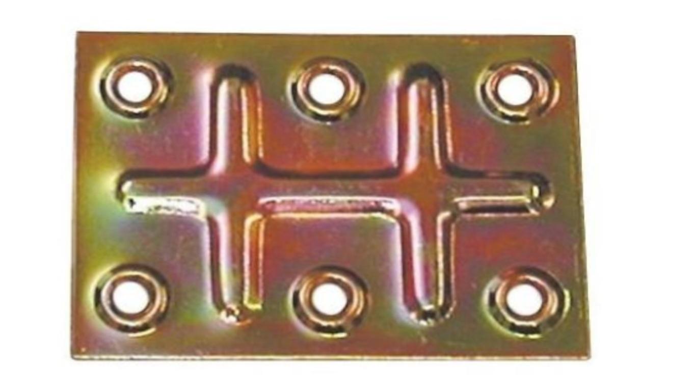 4 PEZZI - PIASTRINE NERVATE FORATE PER GIUNZIONE MOBILI 70x50MM - IN ...