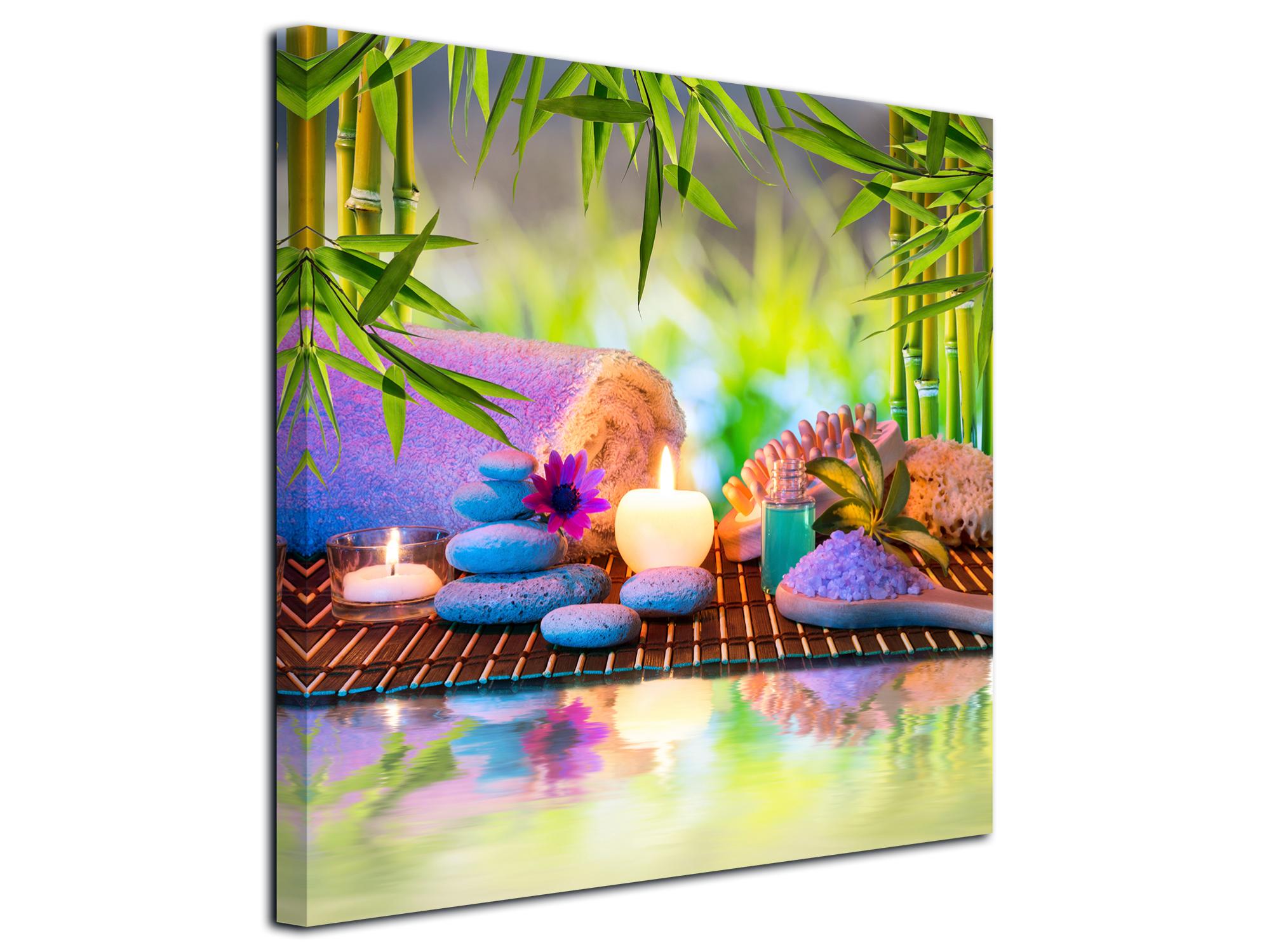 DECLINA, Tableau toile imprimée Zen, Tableau zen design Spa, 100x100 cm ...