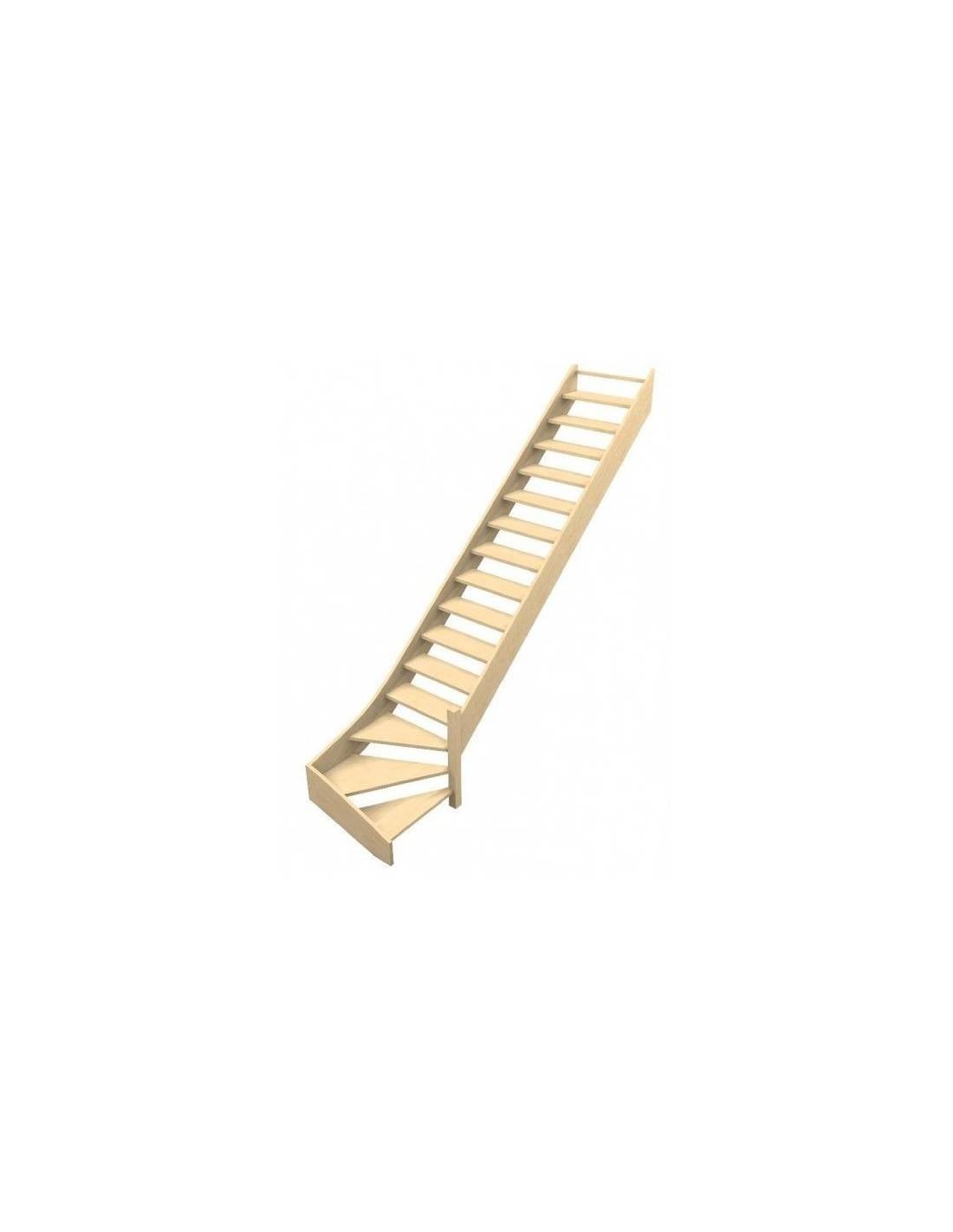 Escalier Quart Tournant Bas Sela Confort Bois Bas à Droite Hêtre