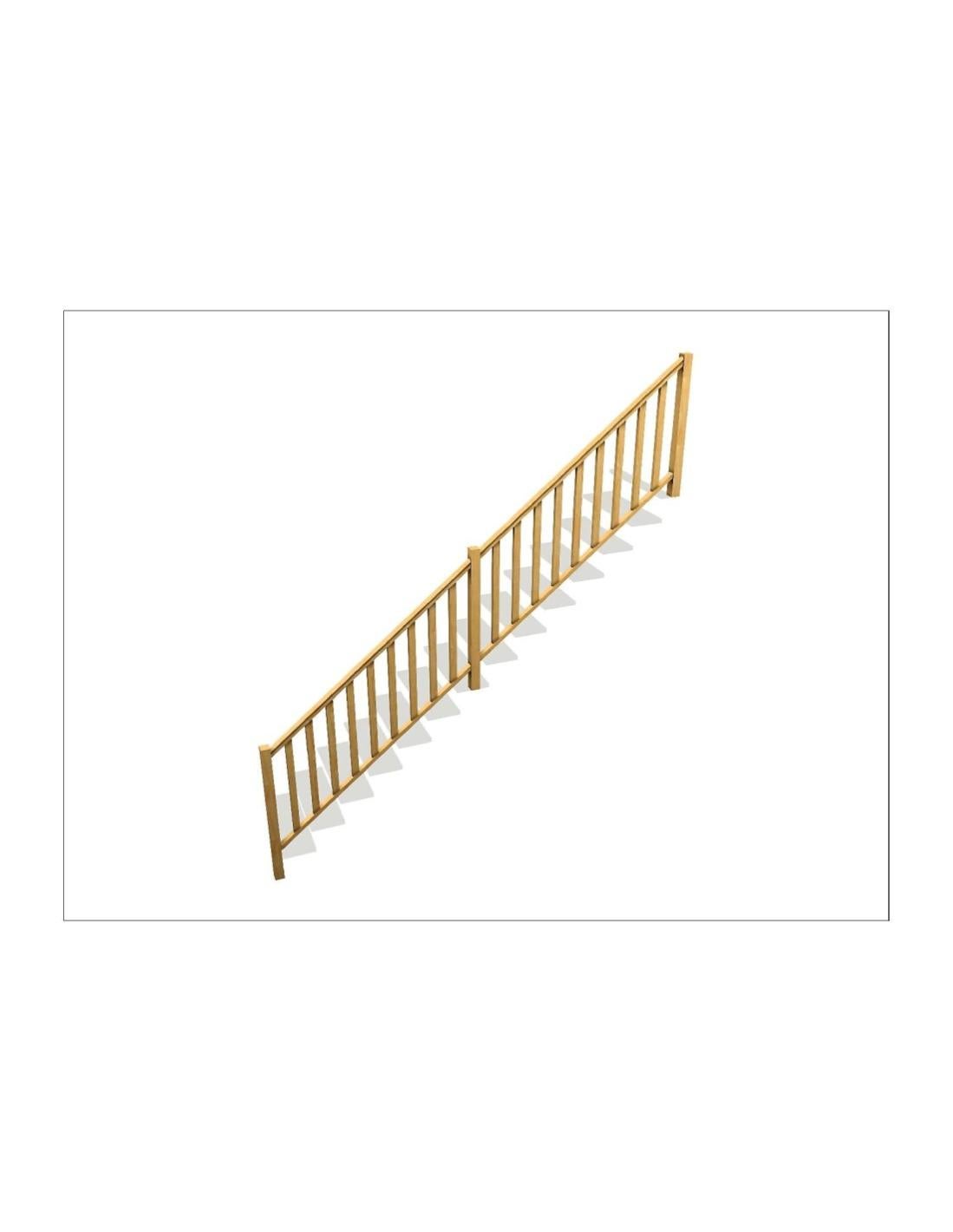 BAVAT RAMPE INTERIEURE A FUSEAUX BOIS QT HAUT | Leroy Merlin