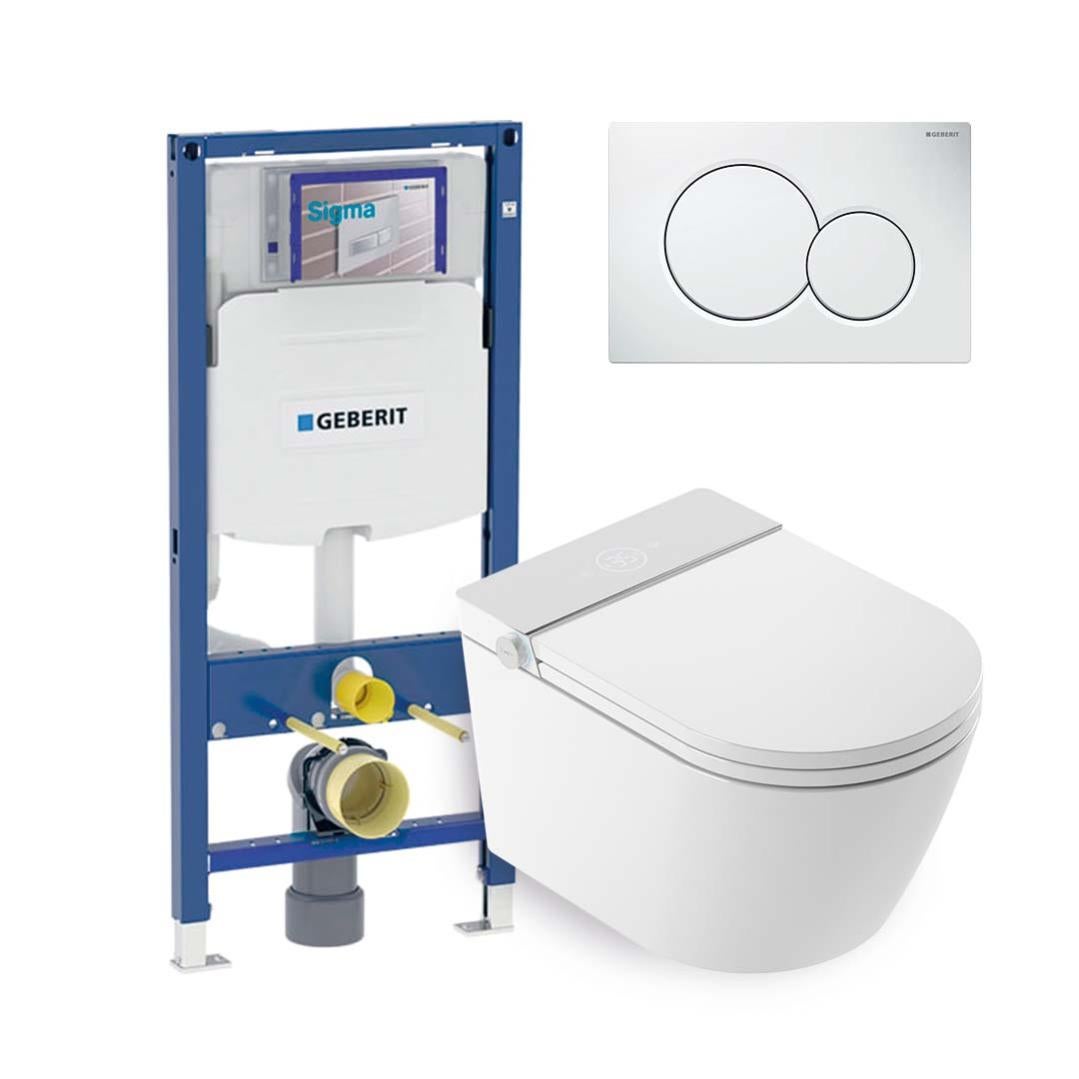 Mizubath - Set WC giapponese sosp. Rada bianco | Risciacquo ad acqua ...