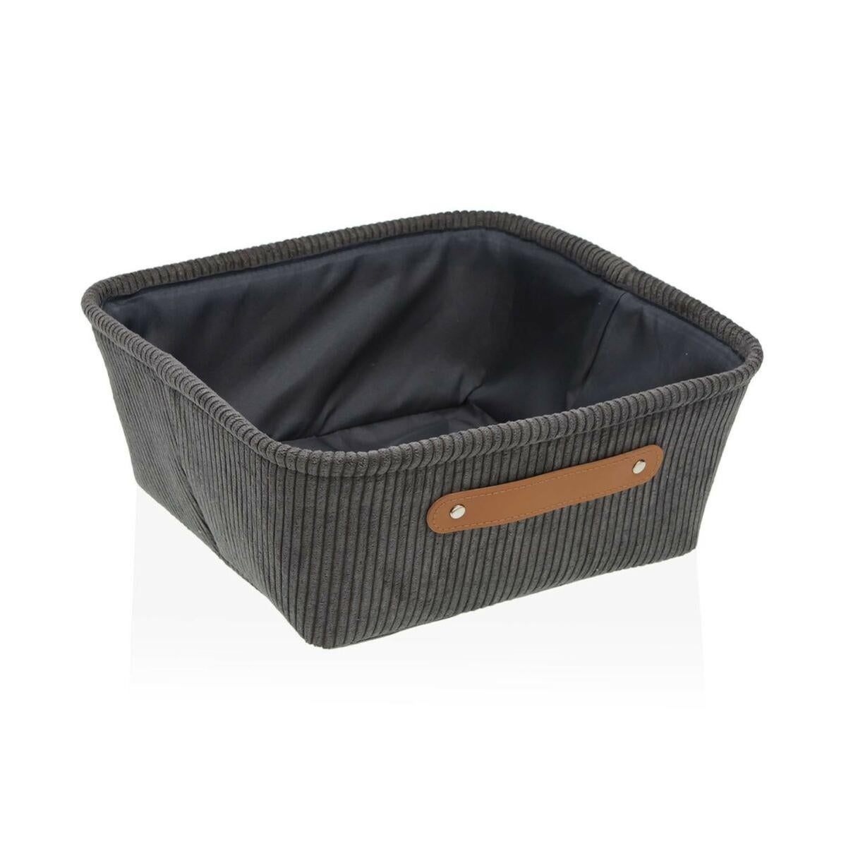 Panier Versa Corduroy Gris foncé Textile 32 x 13,5 x 32 cm | Leroy Merlin