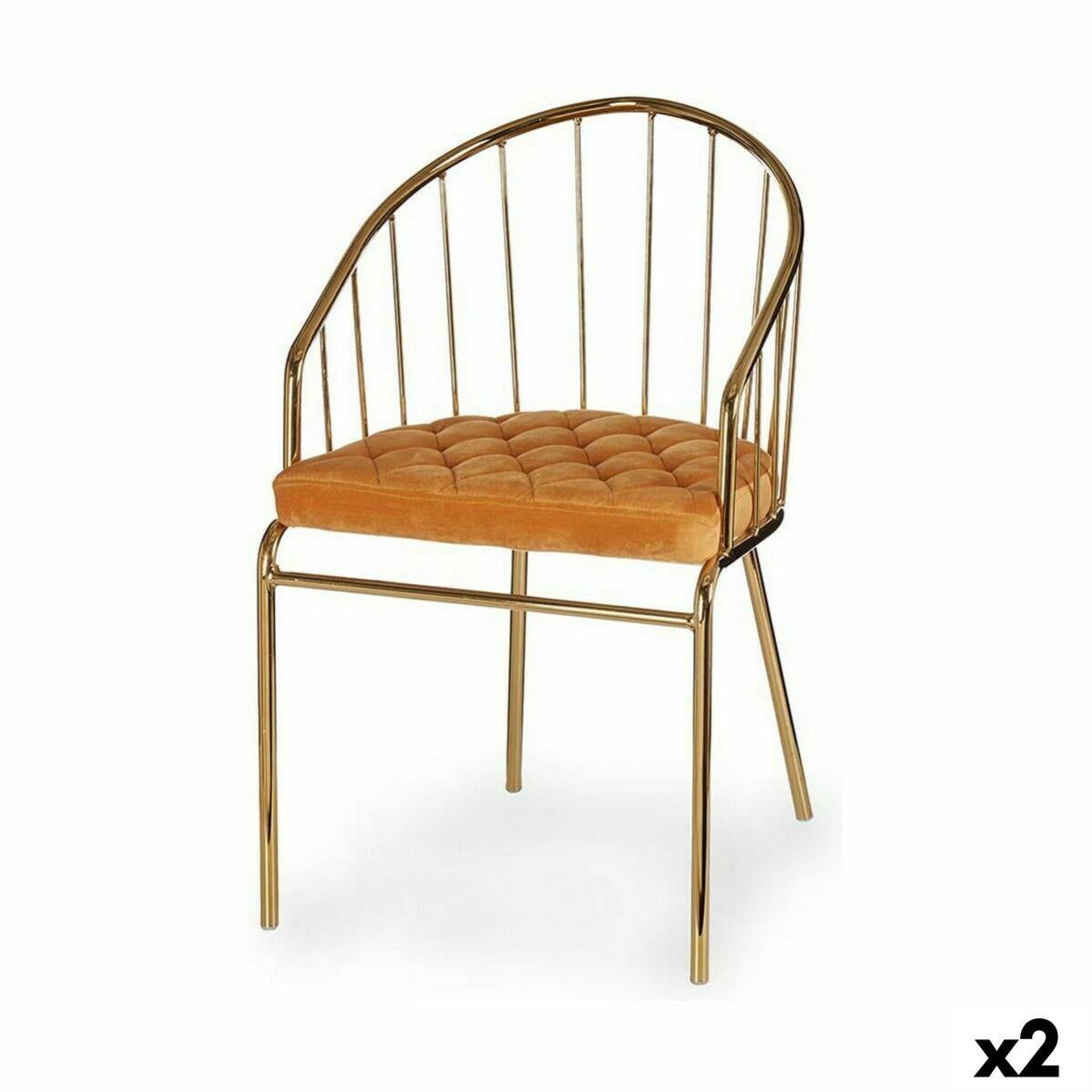 Chaise Barres Doré Moutarde Fer 51 x 81 x 52 cm (2 Unités) | Leroy Merlin