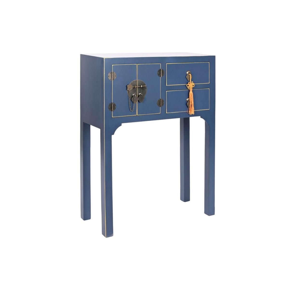 Meuble d'Appoint DKD Home Decor Bleu Doré Sapin Bois MDF 63 x 26 x 83 ...