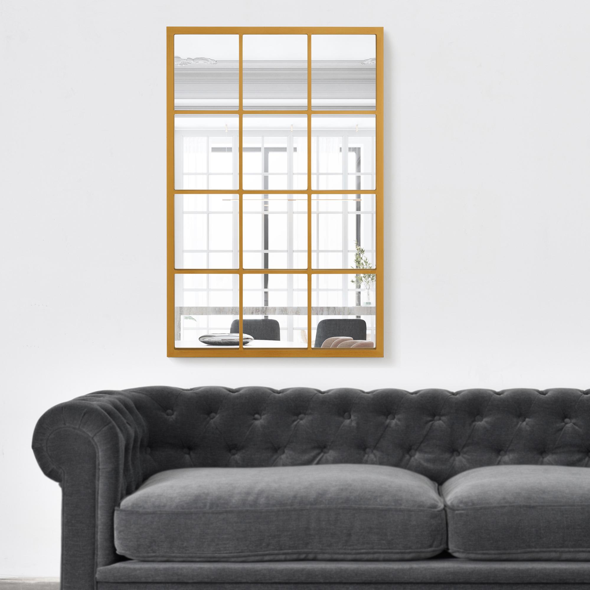 Specchio da Parete 90 x 60 cm Specchio Rettangolare Diviso in 12 ...