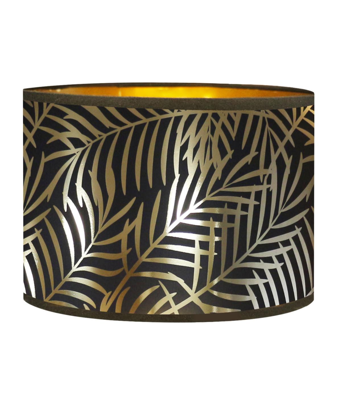 Abat-jour doré imprimé noir Palmera | Leroy Merlin