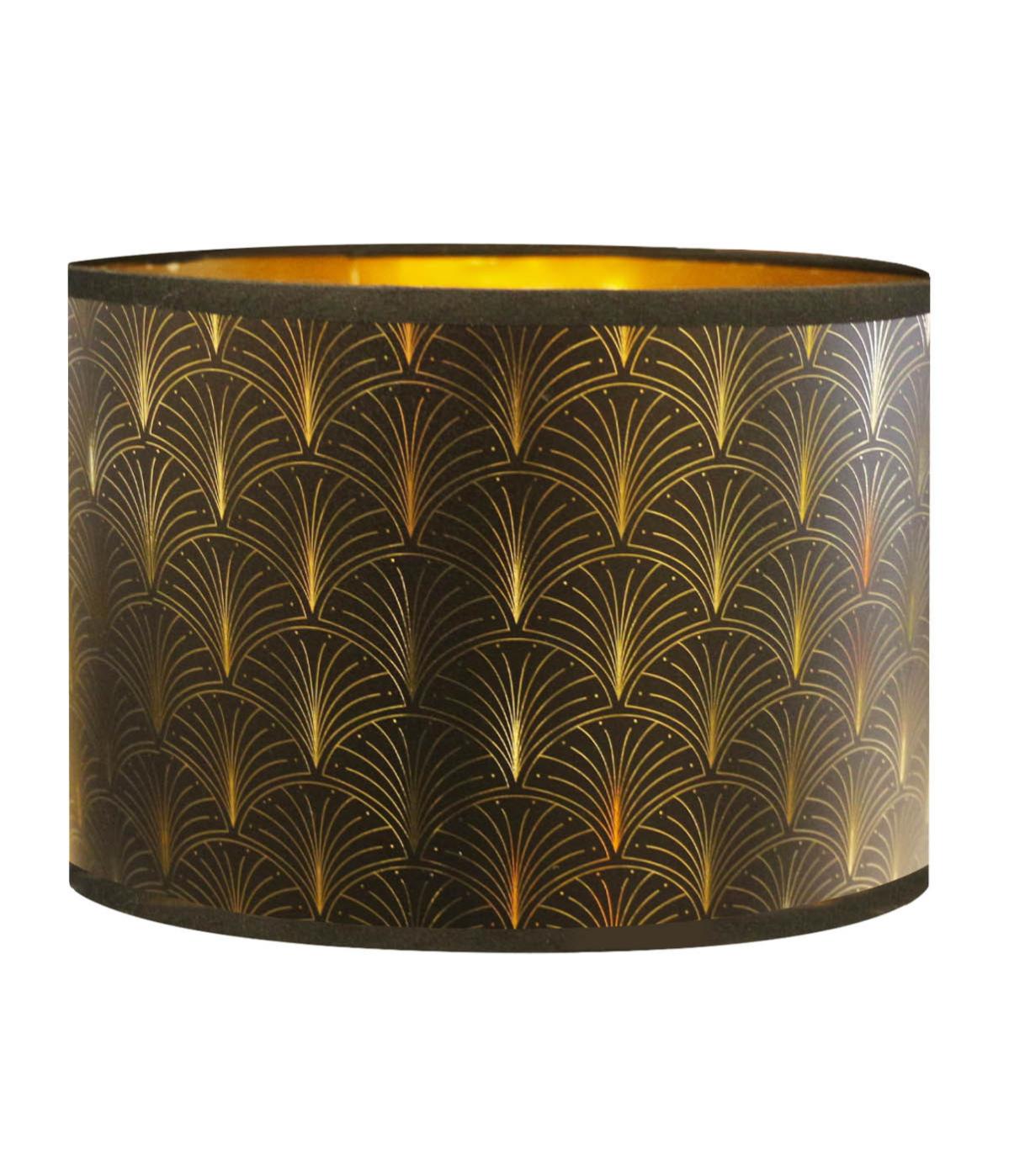 Abat-jour doré imprimé noir Télio | Leroy Merlin