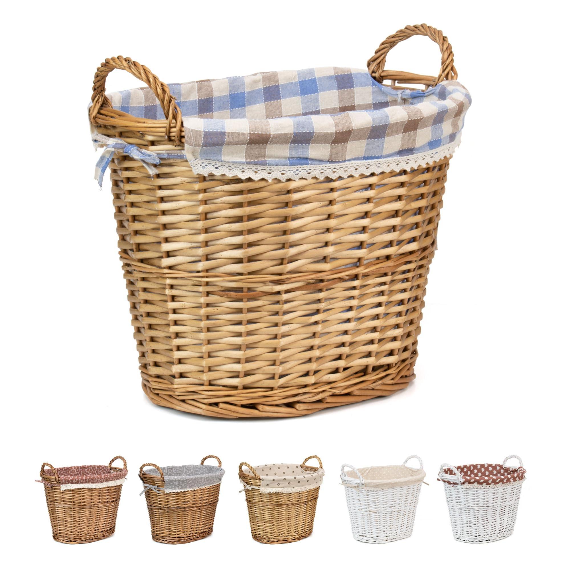 Cesto oval con estampado de cuadros | Leroy Merlin