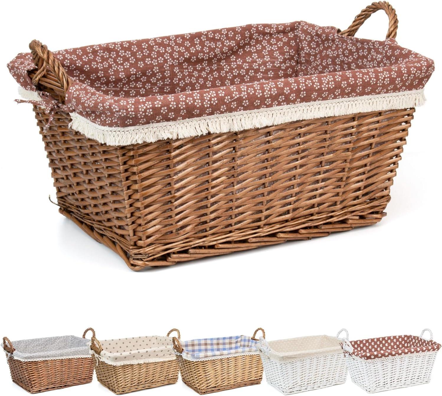 Cesto rectangular con estampado de flores - Rojo | Leroy Merlin