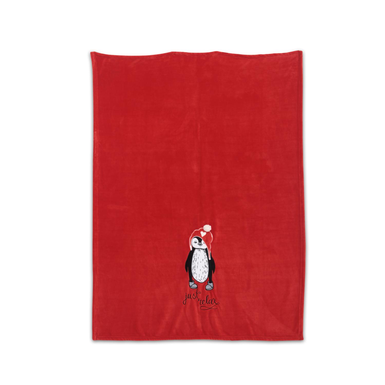 Plaid Skipper in morbidissima ecopelliccetta con applicazione a ricamo ...