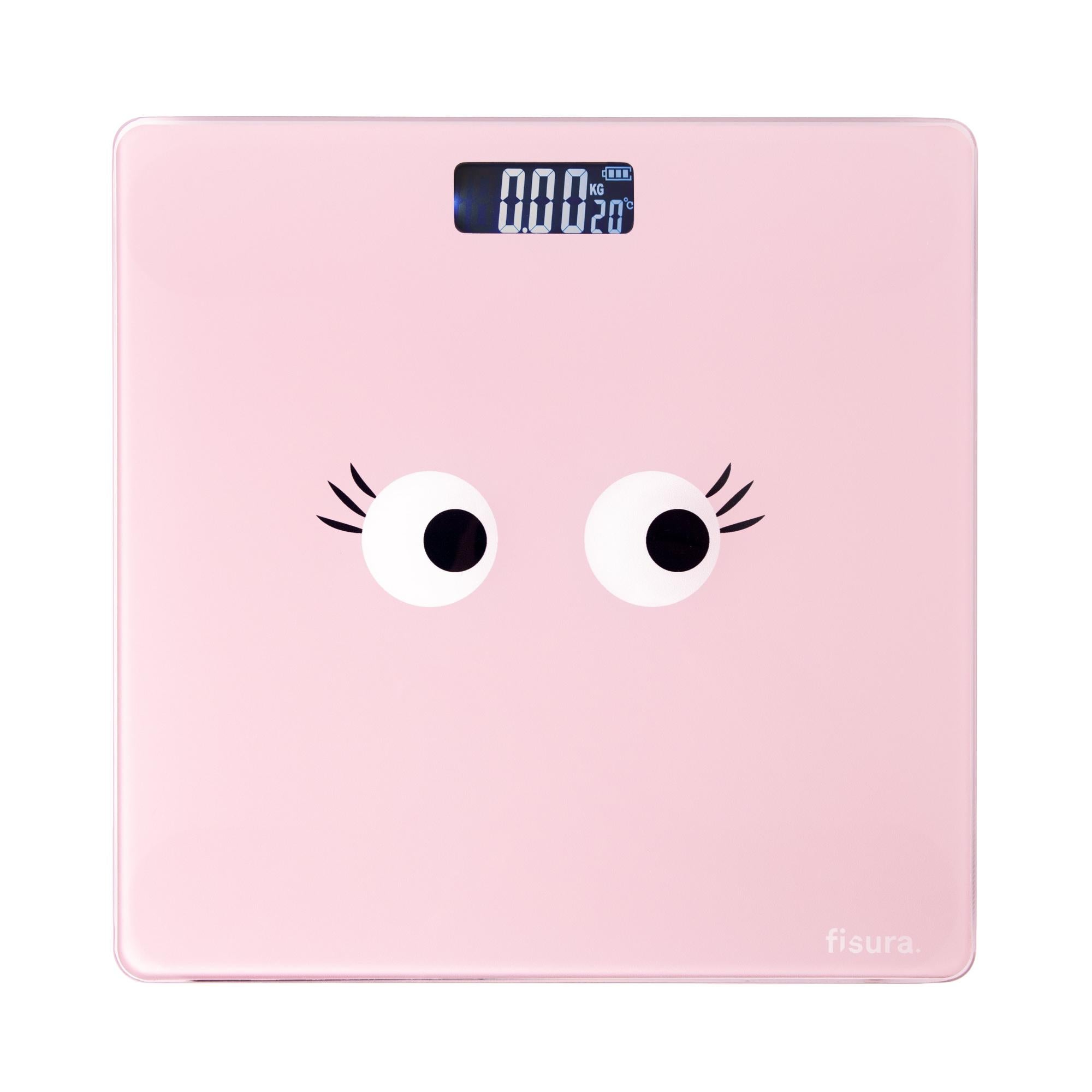 Fisura - Pèse-personne numérique "yeux roses". Pèse-personne en verre ...