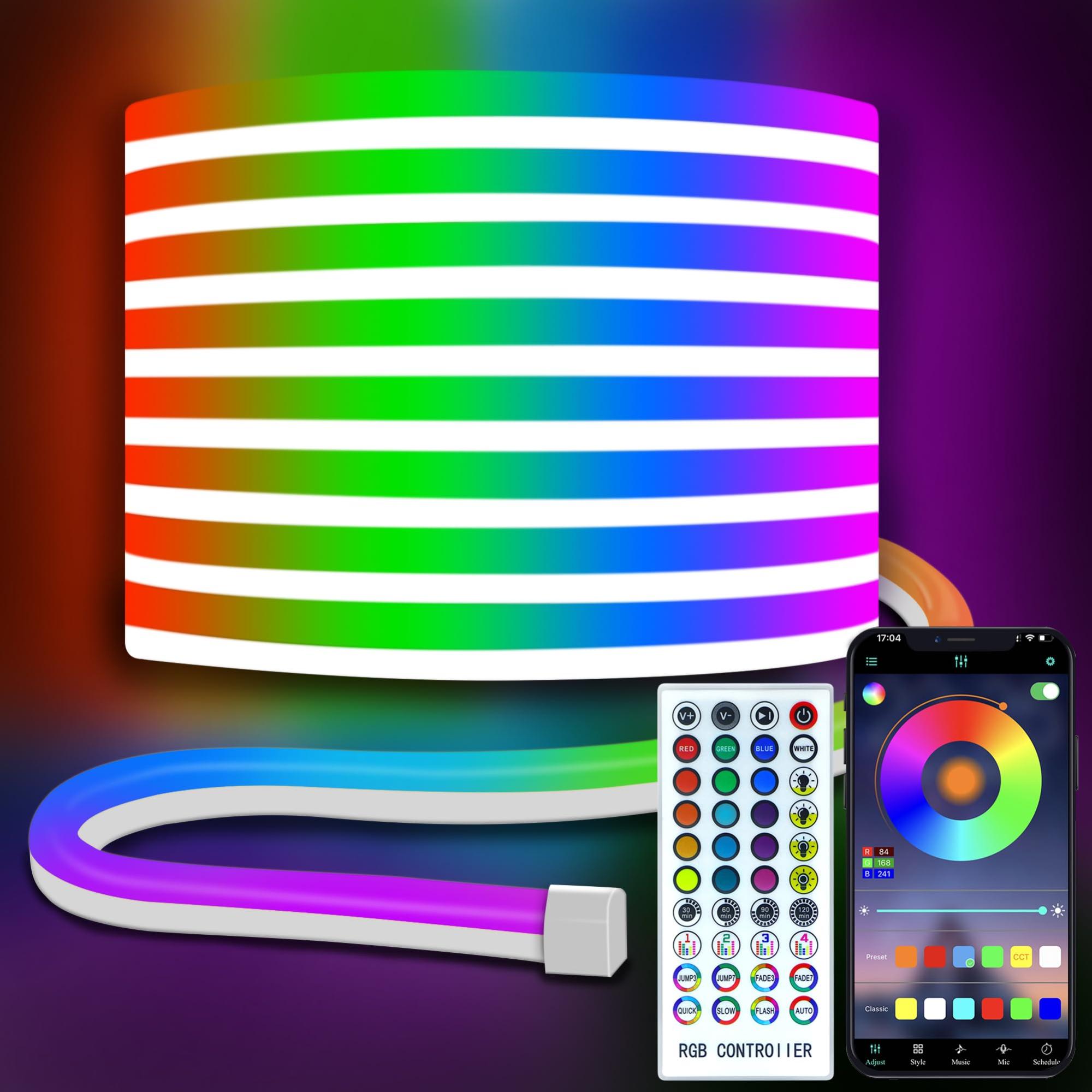 Strisce LED al neon RGB da 1000 cm - 1008 LED, controllo con app ...