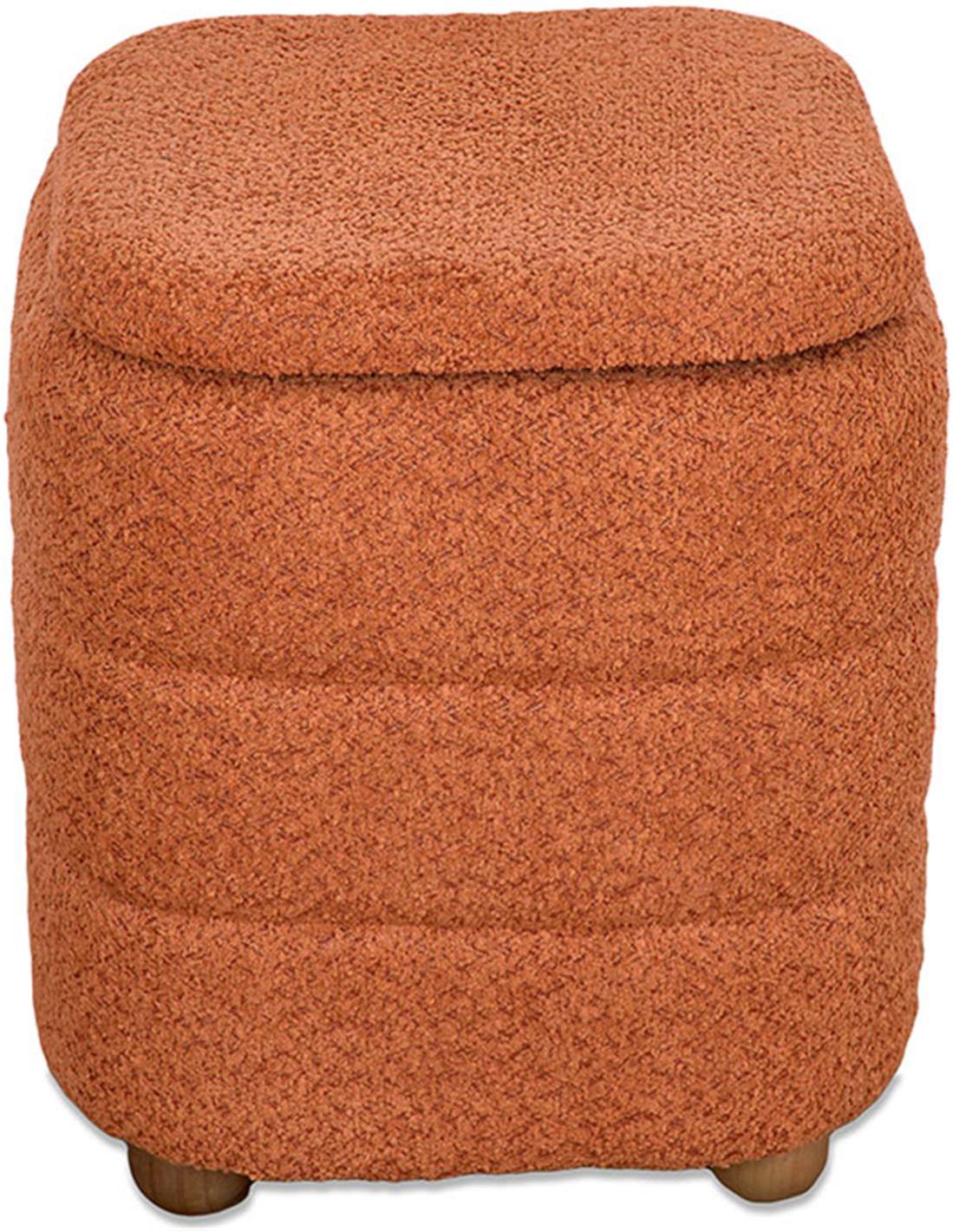 Puff con almacenaje 42cm con tela rizada de color caldero nube | Leroy ...