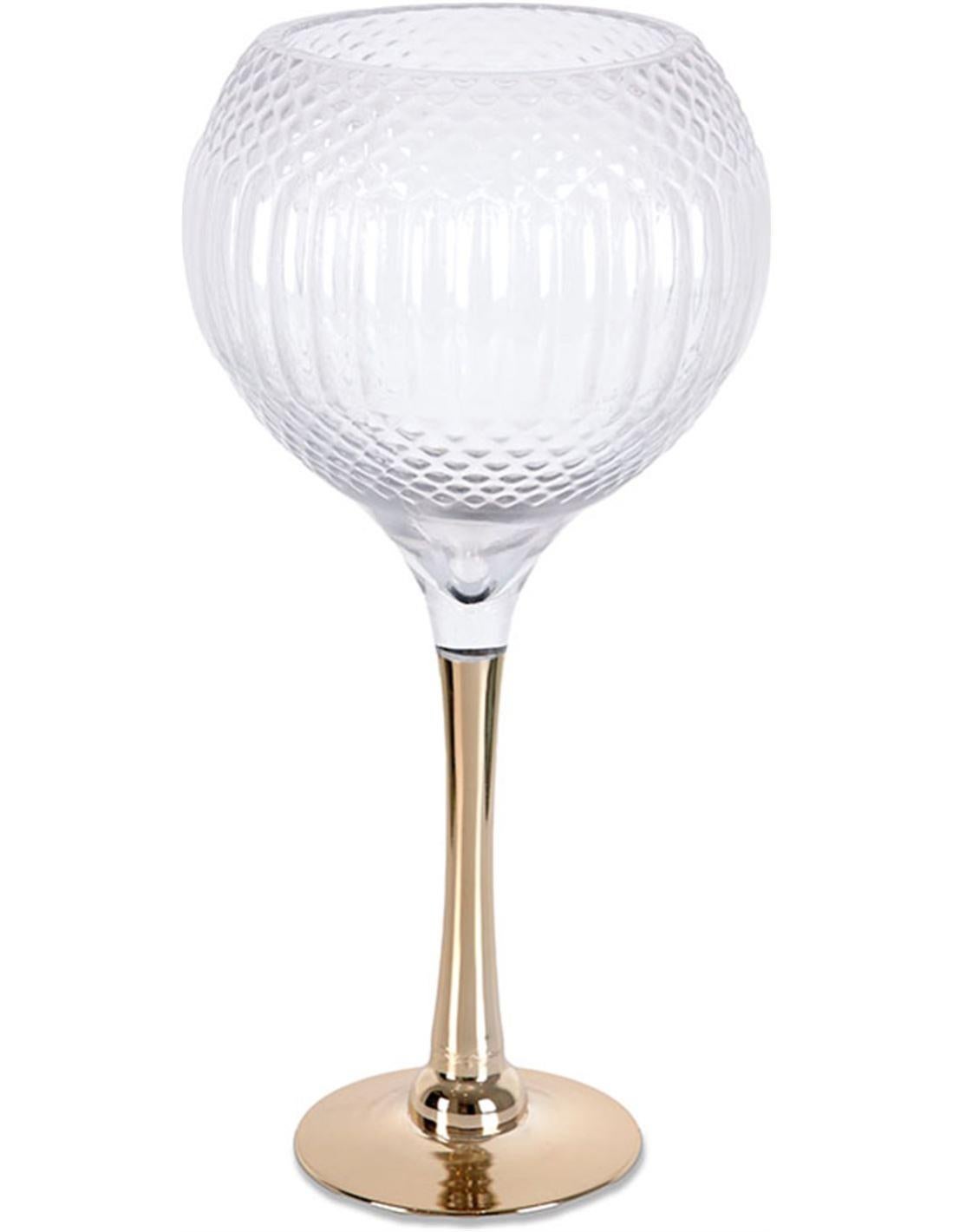 Copa de cristal con el pie dorado maggie | Leroy Merlin