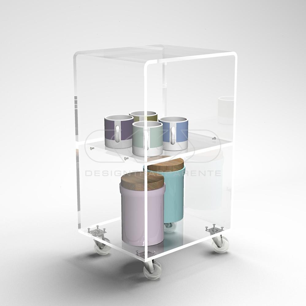 Carrito auxiliar 50x50x70 carro de almacenaje metacrilato transparente ...