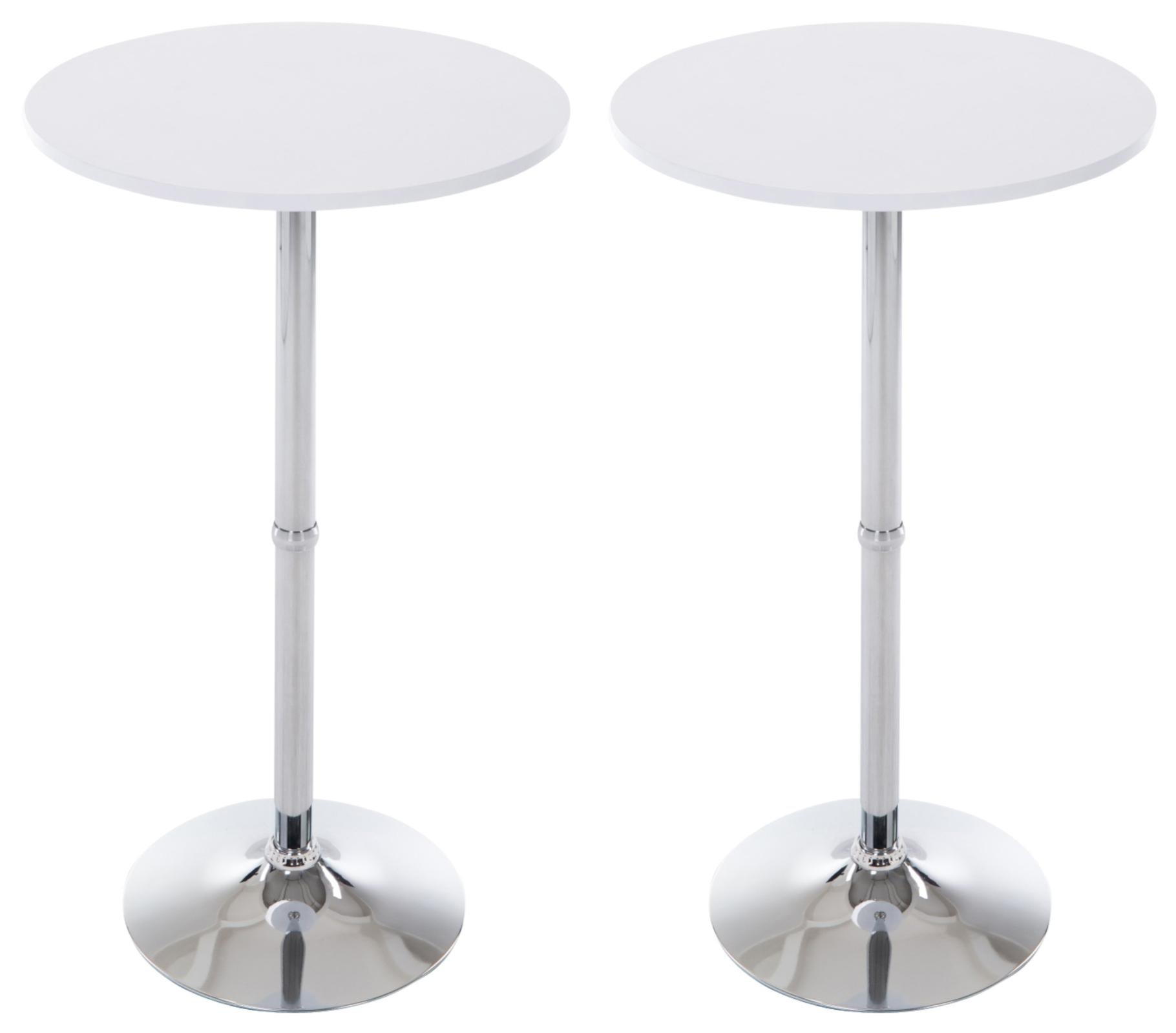 Set de 2 tables hautes rondes Ø 60 cm Blanc | Leroy Merlin