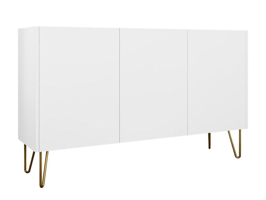 Mobile Lima M101, Marmo bianco, Bianco, 83x144cm, Il numero di porte: 3 ...