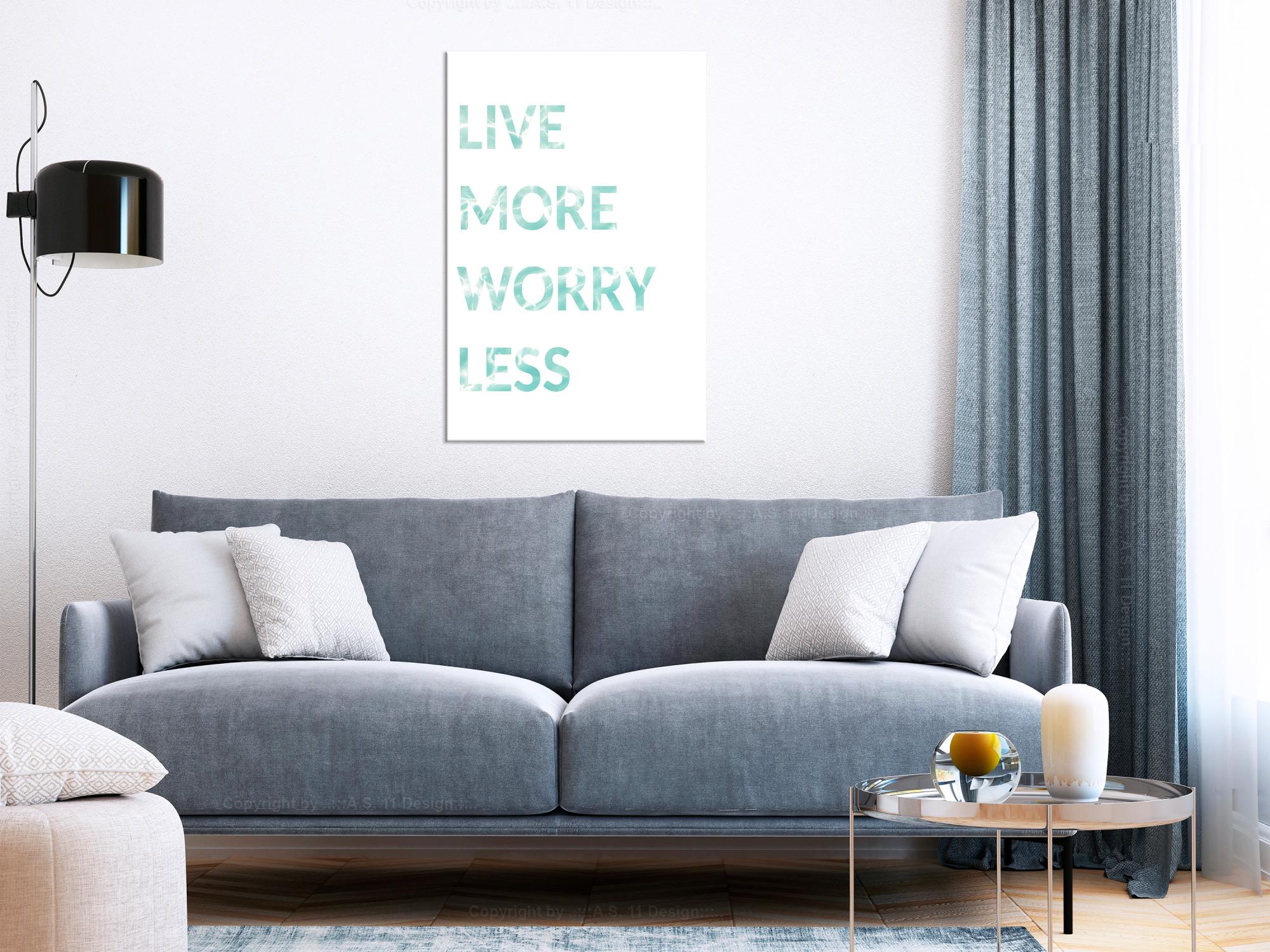 Tableau - Live More Worry Less (1 Part) Vertical [40x60] | Leroy Merlin