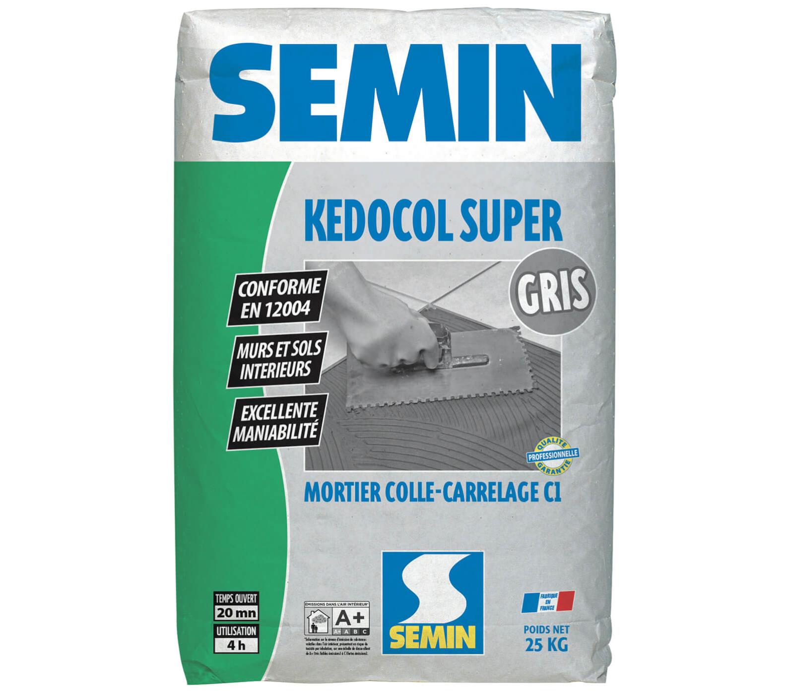 Mortier Colle pour Carrelage Kedocol Super Gris Semin, Poudre ...