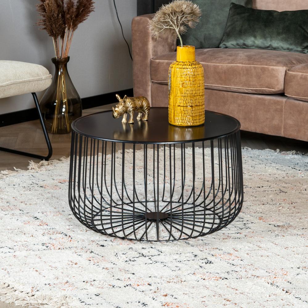 Senna Table Basse Industrielle Métal Noir Ø 60 | Leroy Merlin