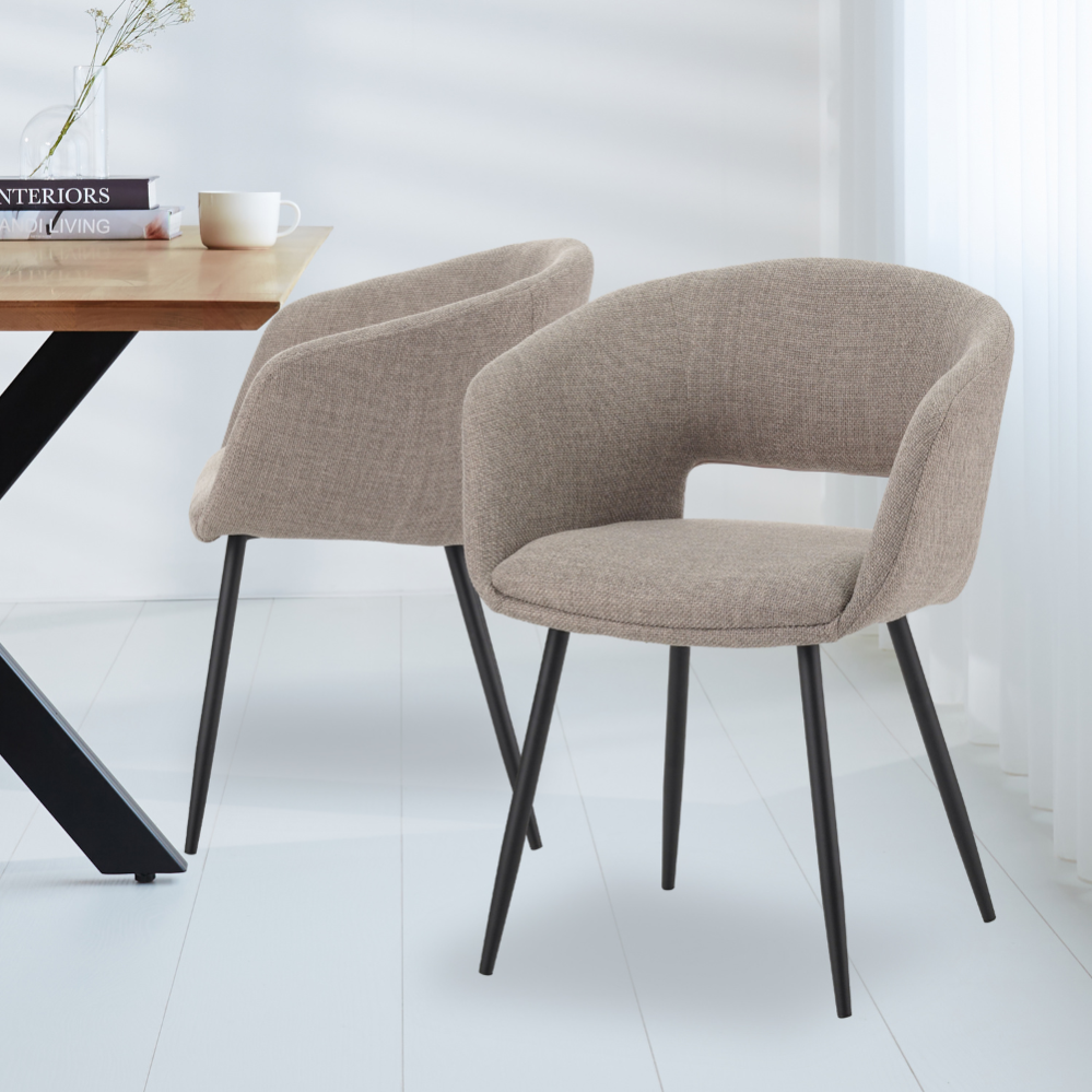 Chaise de salle à manger avec assise ronde Don taupe | Leroy Merlin