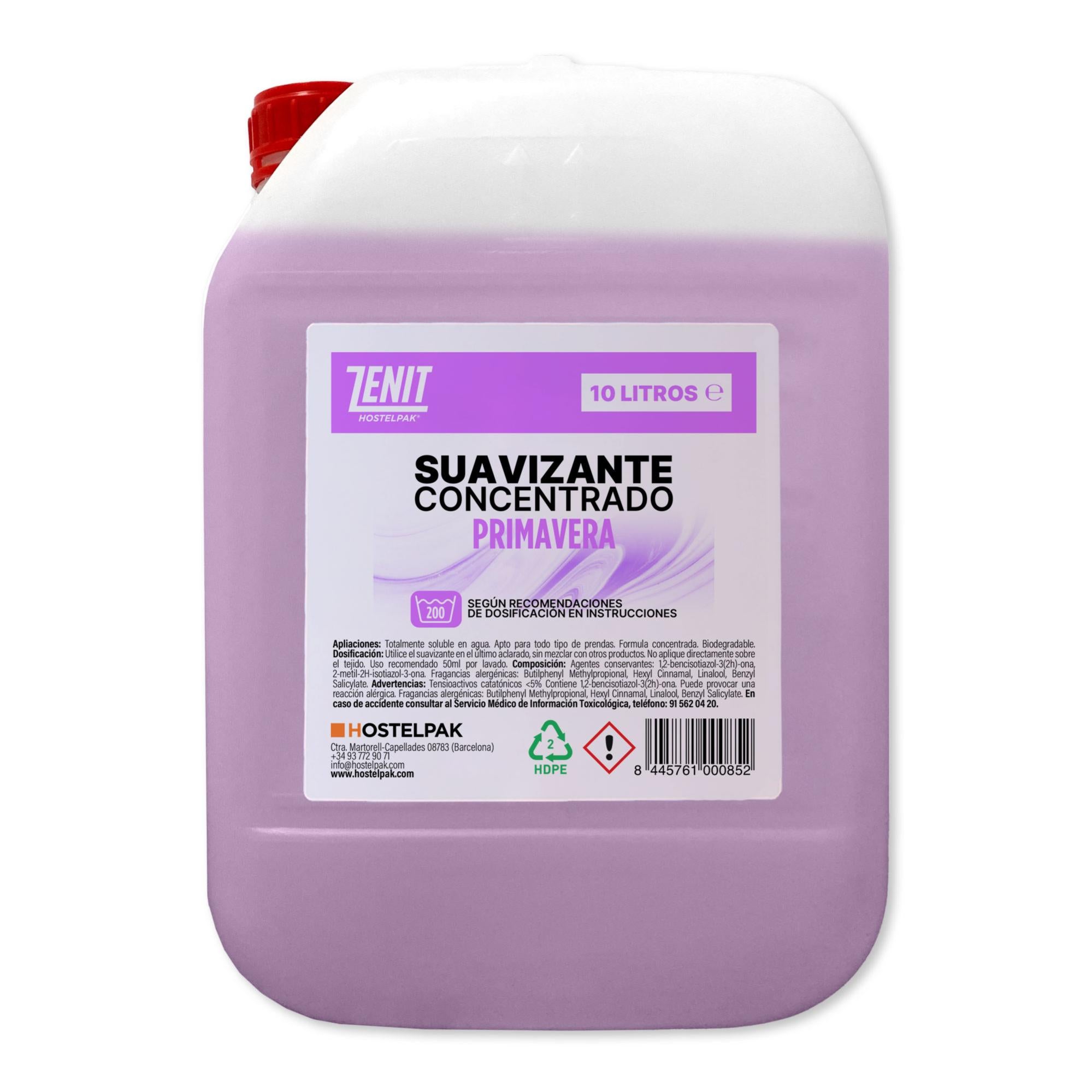 Hostelpak | 10L | Suavizante textil concentrado perfumado Primavera ...