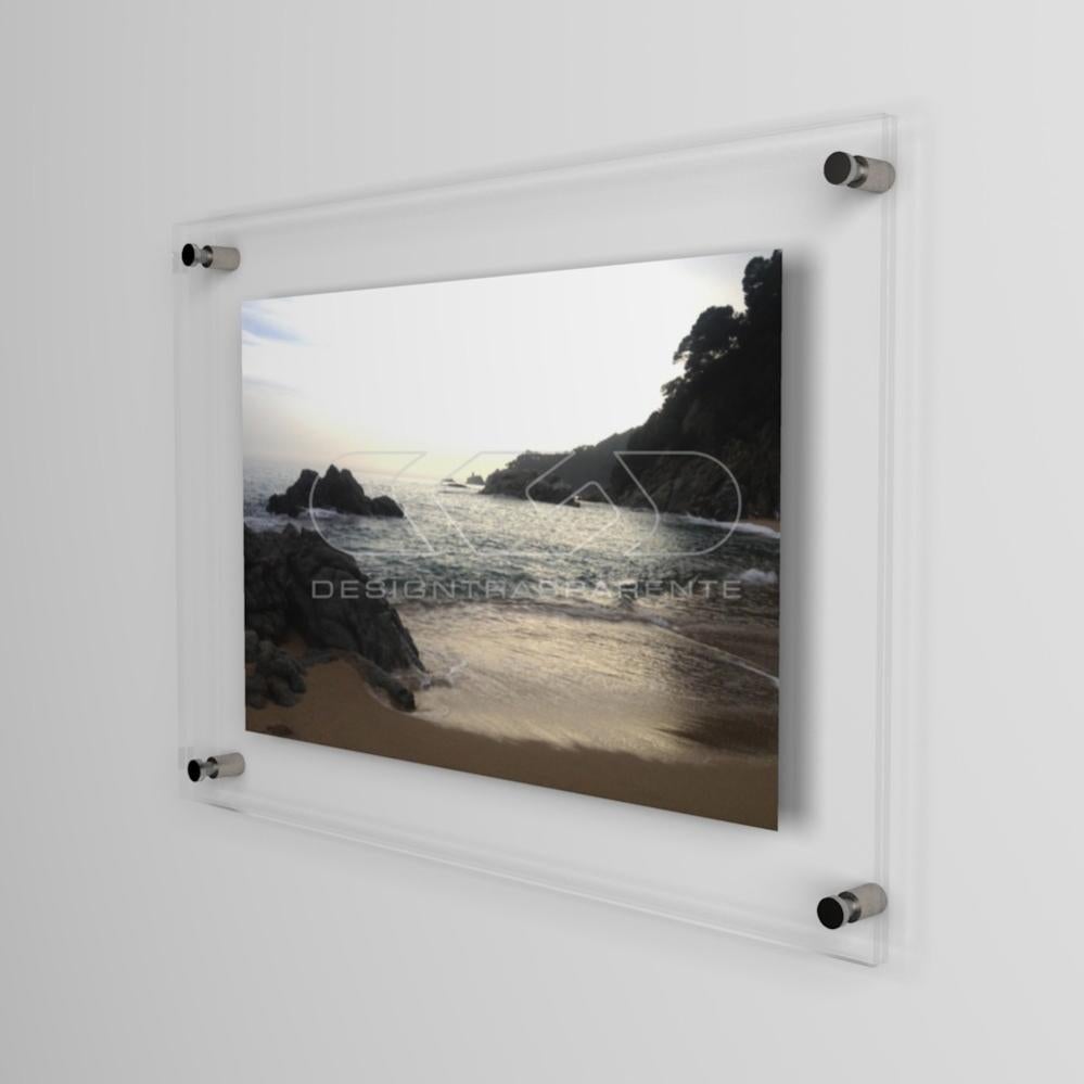 Cornice a giorno cm 45x45 con pannelli in plexiglass e distanziali cromati | Leroy Merlin