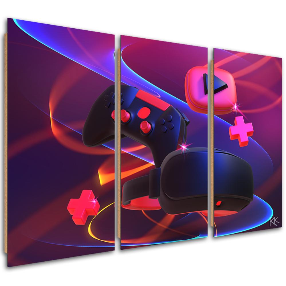 Quadro deco panel 3 paneli, Impostato per il giocatore - 120x80 | Leroy ...