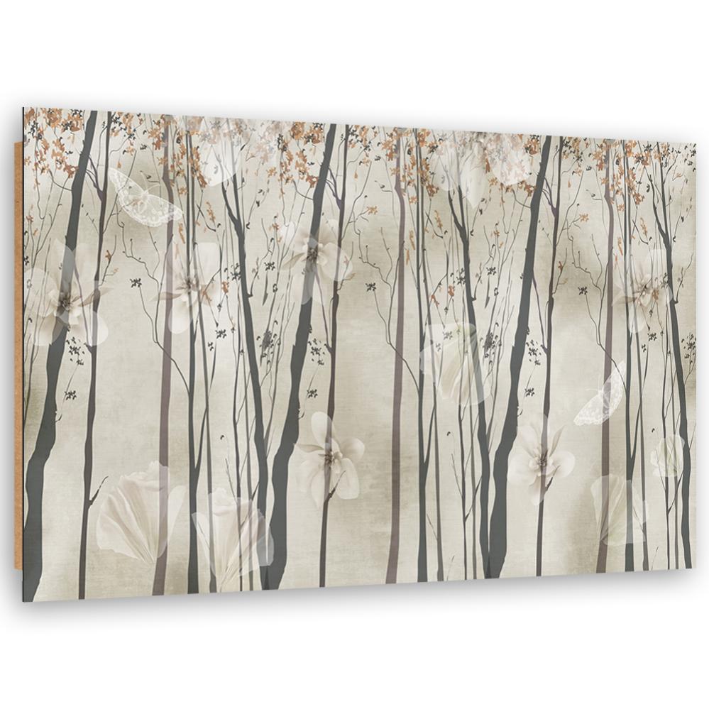 Quadro deco panel, Alberi fiori e farfalle - 120x80 | Leroy Merlin