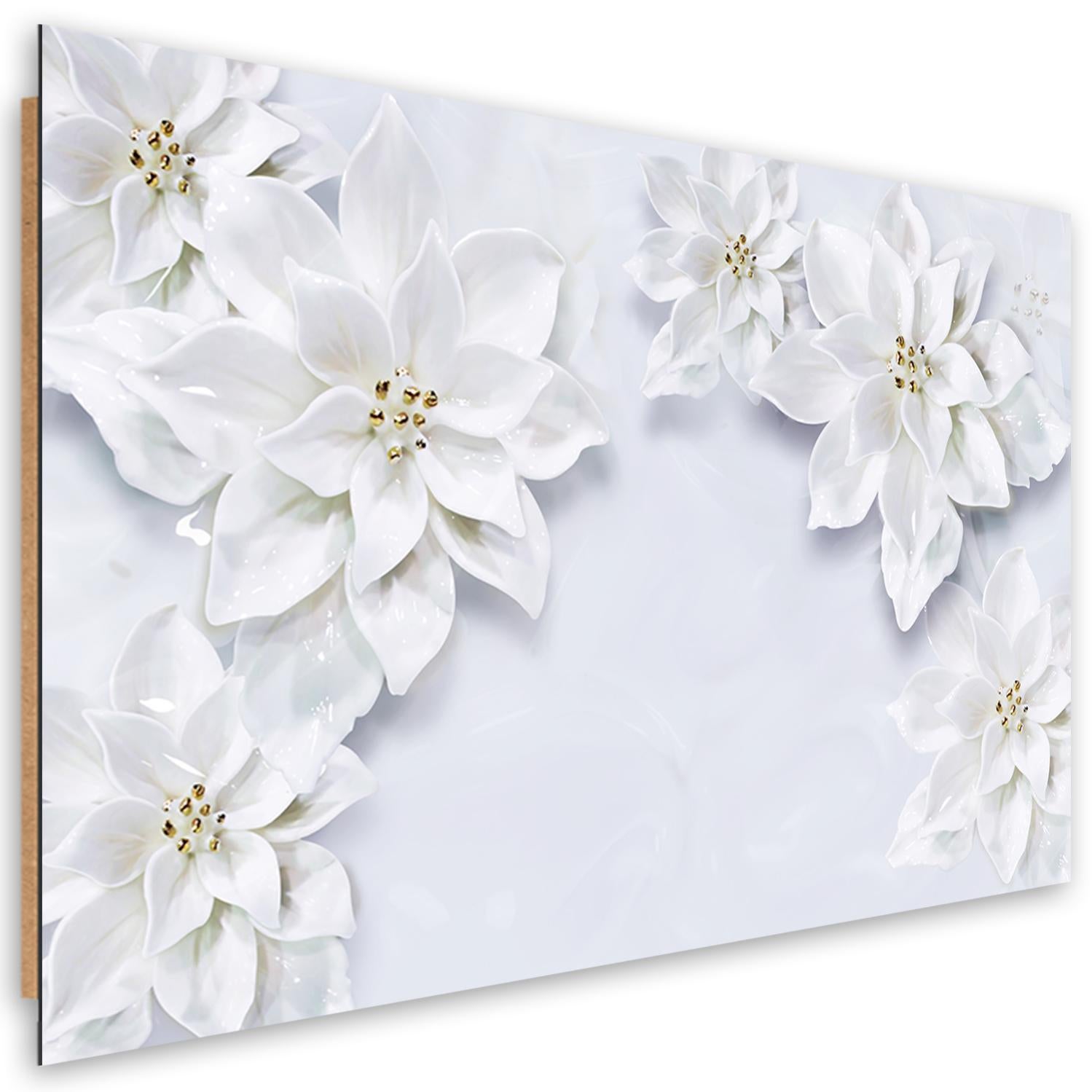 Quadro deco panel, Fiori bianchi nevoso di pianta - 90x60 | Leroy Merlin