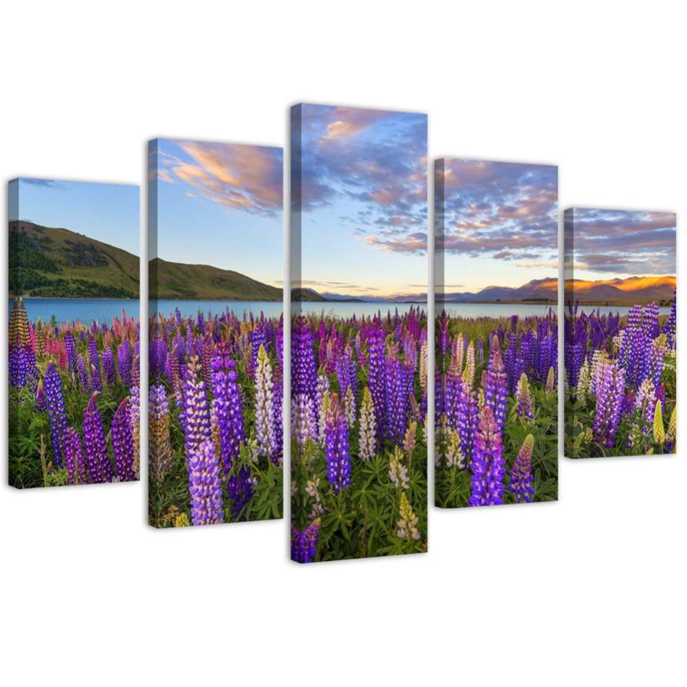Quadro Multipannello Fiori del Lago della Lavanda - 100x70 | Leroy Merlin