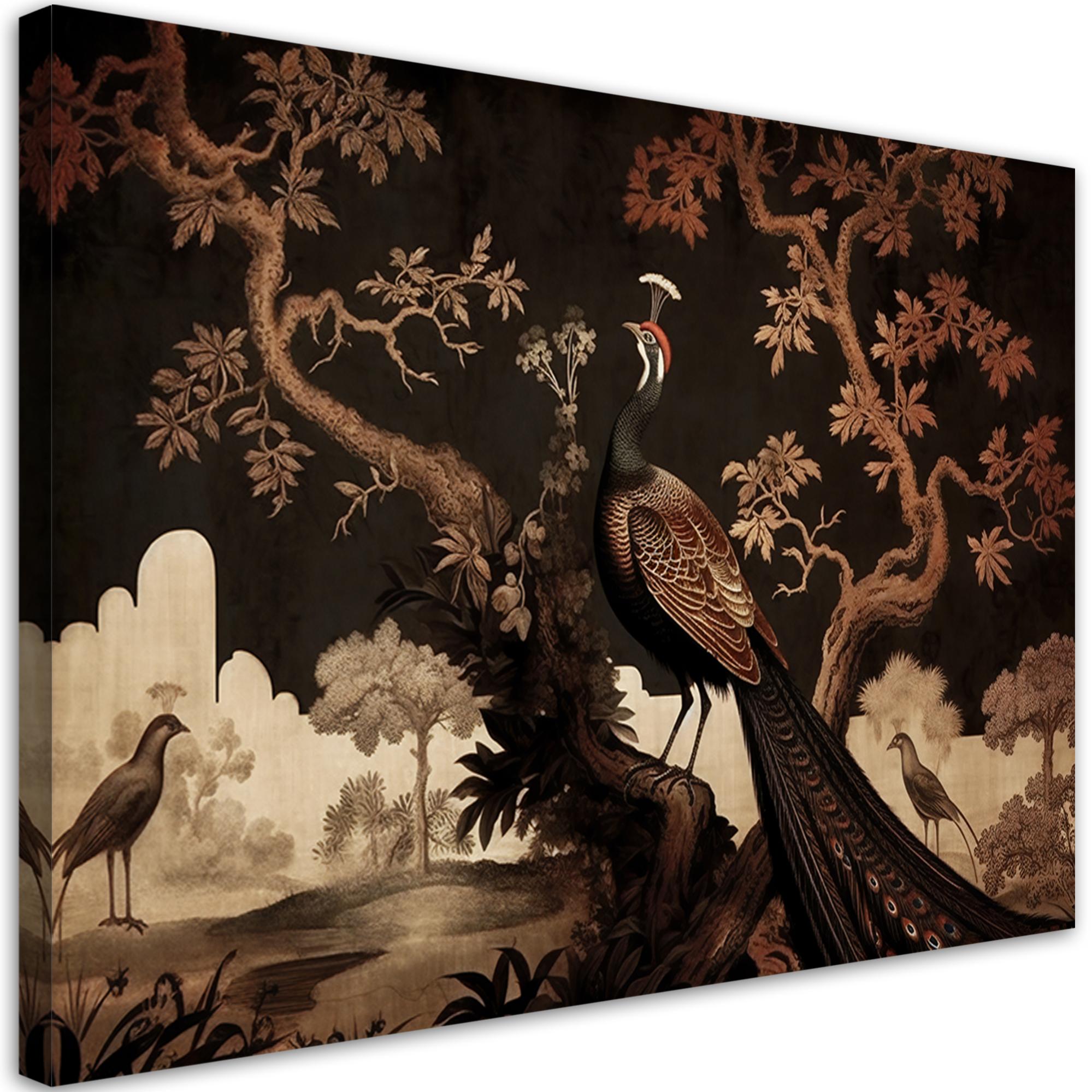 Canvas art print, Oriental tree peacock - 60x40 | Leroy Merlin