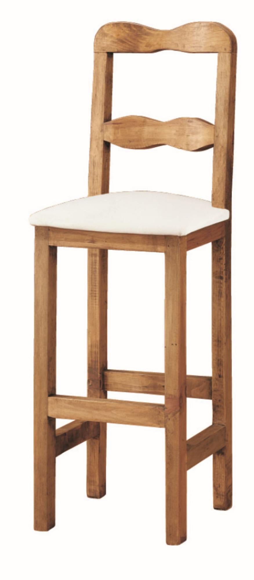 Tabouret en pin massif coloris naturel - Longueur 38 x Profondeur 38 x ...