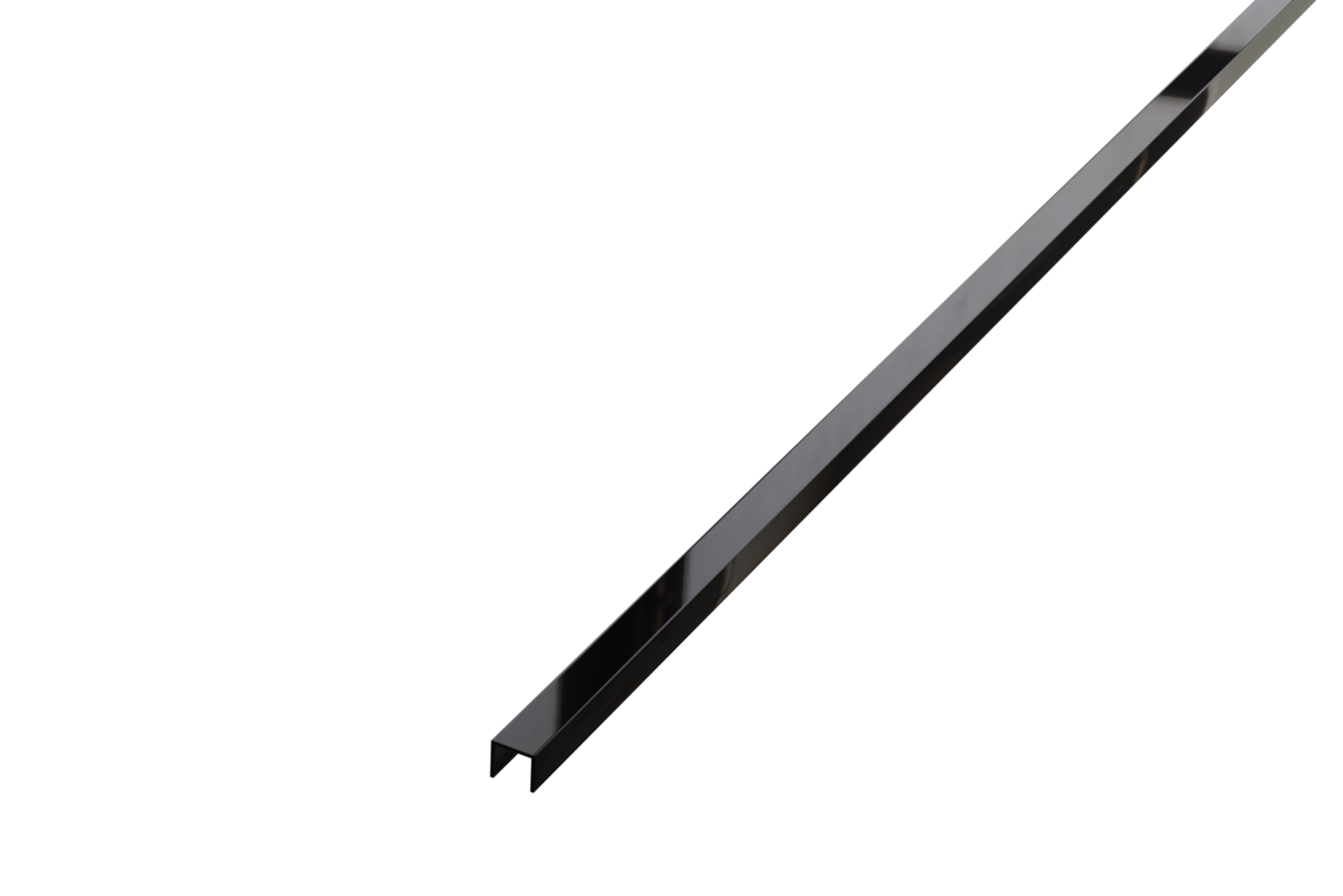 Perfil rectificado de acero inoxidable en U 270cm X 10mm X 9mm - negro ...