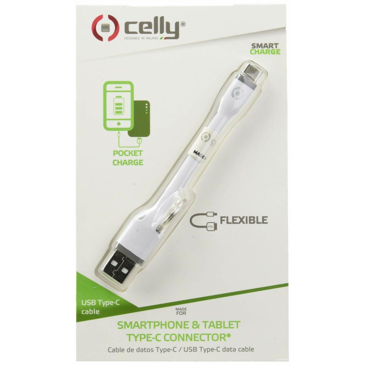 Cable USB A a USB C Celly ESUSBTYPECKEYWH Blanco | Leroy Merlin