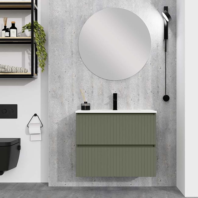 CONJUNTO DE BAÑO MIYA | MUEBLE DE BAÑO SUSPENDIDO | 80 CM VERDE MUSGO ... CONJUNTO DE BAÑO MIYA | MUEBLE DE BAÑO SUSPENDIDO | 80 CM VERDE MUSGO ...