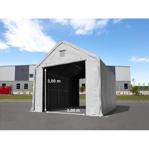 4x8 m hangar, porte 3x3 m, PRIMEtex 2300, anti-feu, gris, avec statique ...