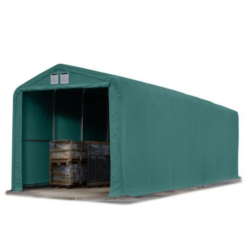 Carpa industrial 4x24 m con entrada 3,5x3,5 m, PVC 850, verde oscuro ...