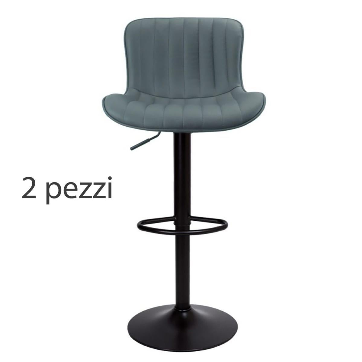 Set di 2 Sgabelli Altezza Regolabile con Seduta Grigio in Ecopelle da ...