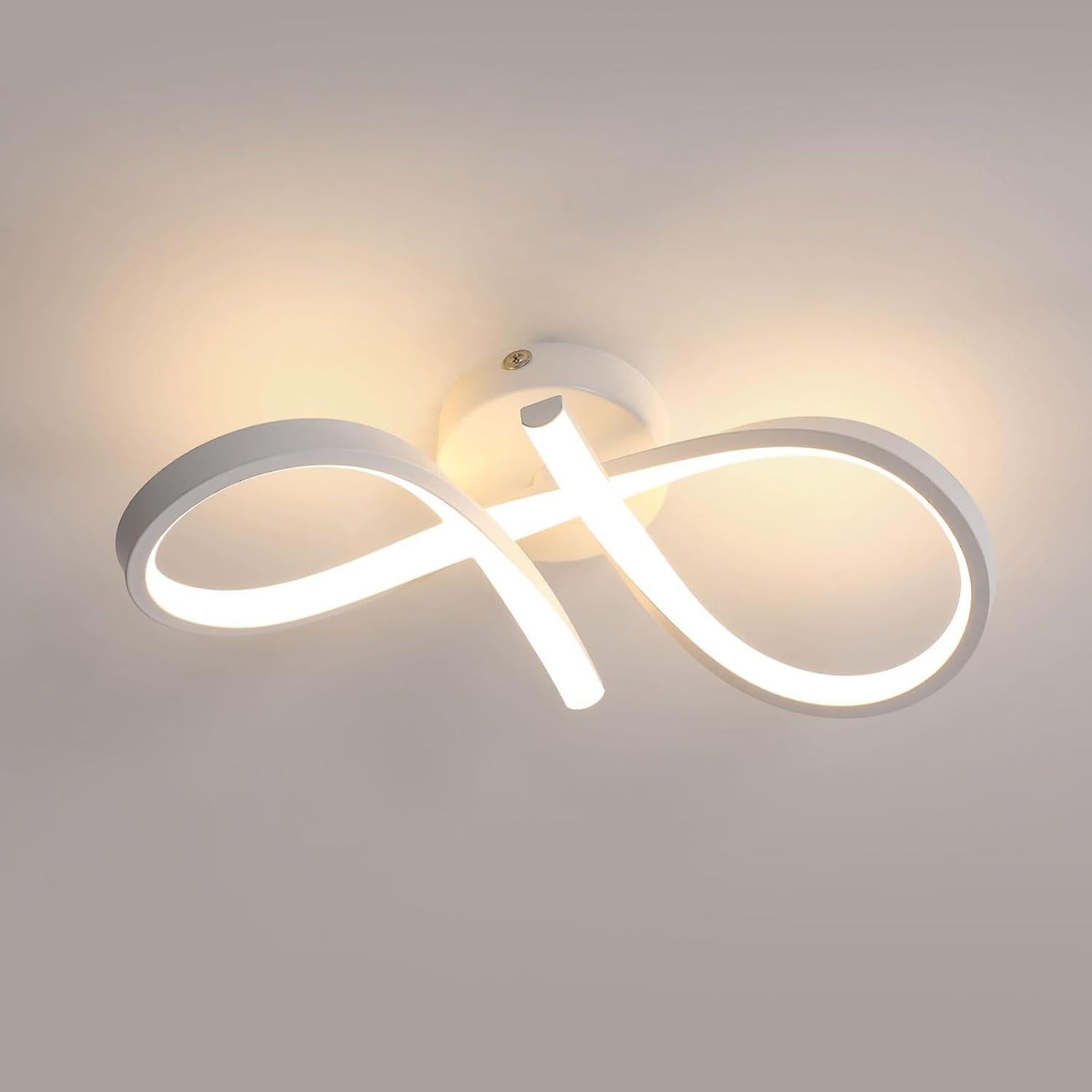 Plafoniera LED Design moderno Bianco Caldo 3000K Forma di 8 Lampada a ...