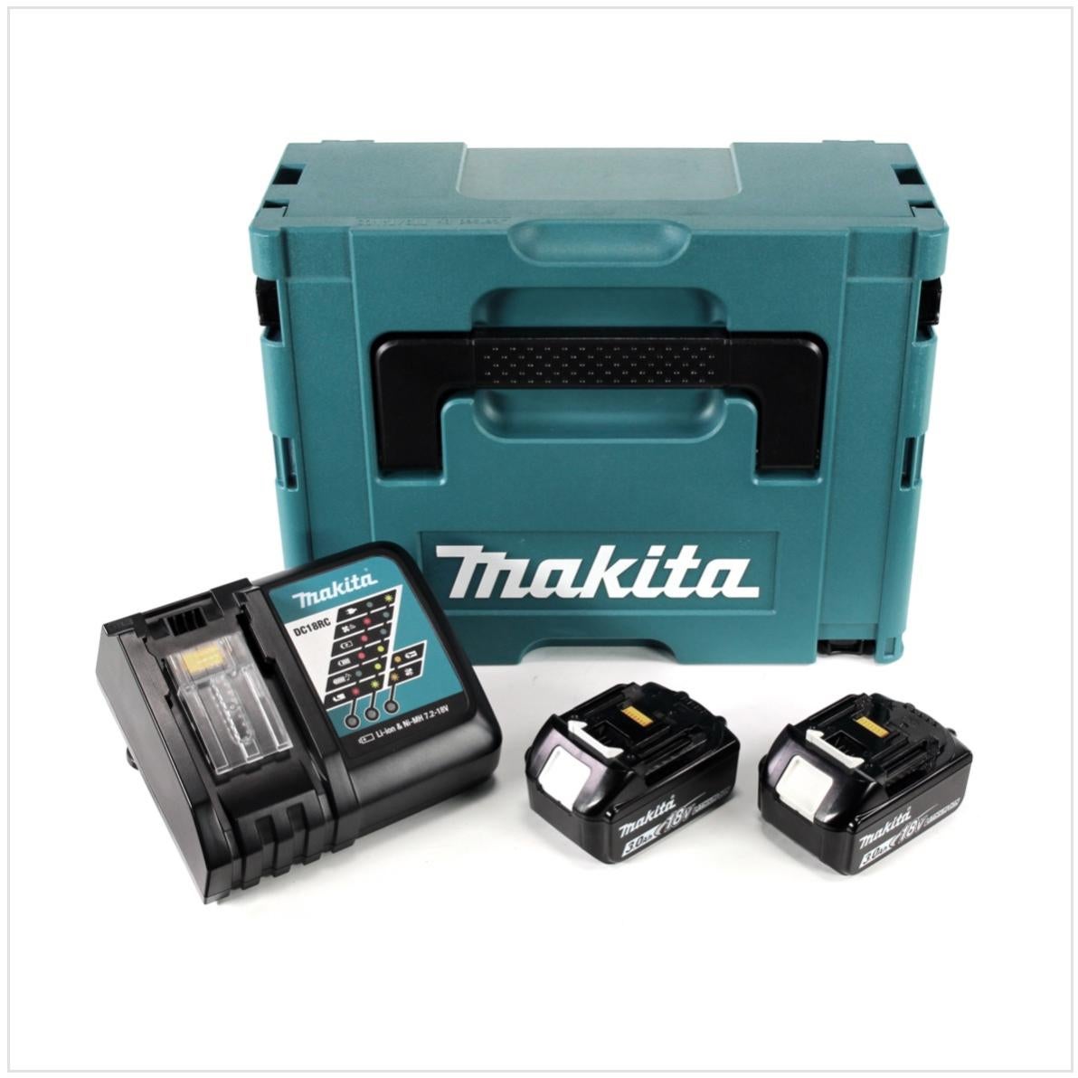 Makita Power Source Kit 18V + 2x Batteries BL1830B 3,0Ah + Chargeur DC18RC ( 196693-0 ...