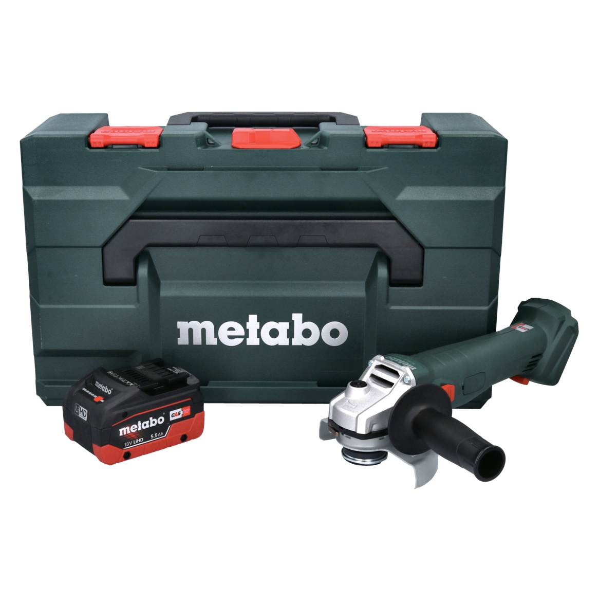 Metabo W 18 L 9-125 Quick Meuleuse d'angle sans fil 18 V 125 mm + 1x Batterie 5,5 Ah + metaBOX ...
