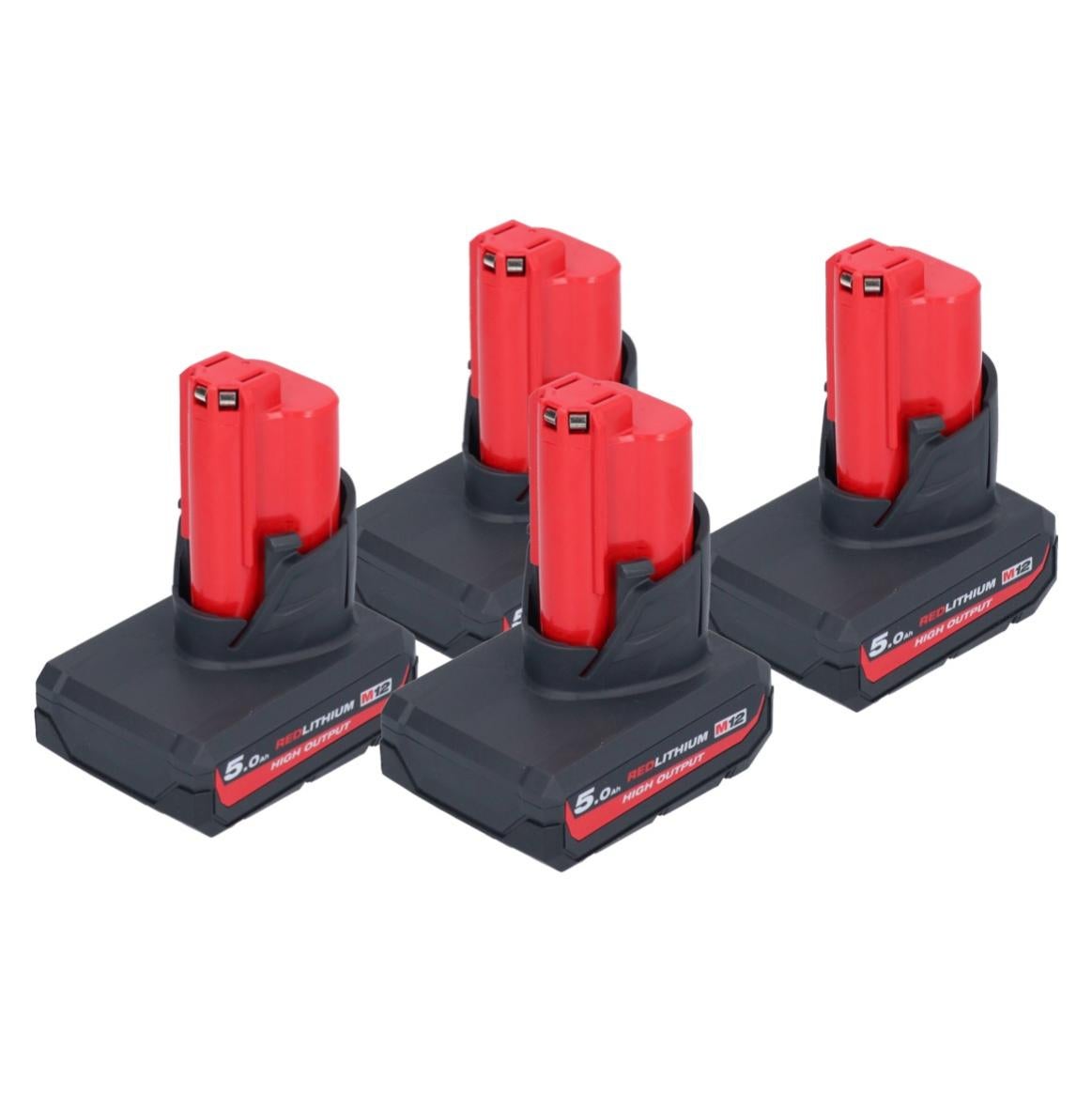 Milwaukee Batterie Set 4x M12 HB5 High Output 12 V 5,0 Ah / 5000 mAh Li ...