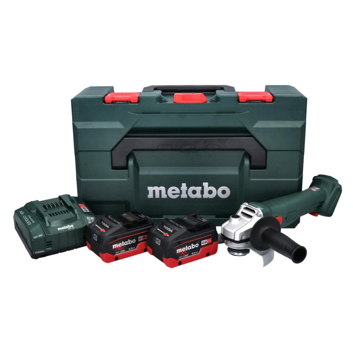 Metabo W 18 L 9-125 Meuleuse d'angle sans fil rapide 18 V 125 mm + 2x Batteries 8,0 Ah ...