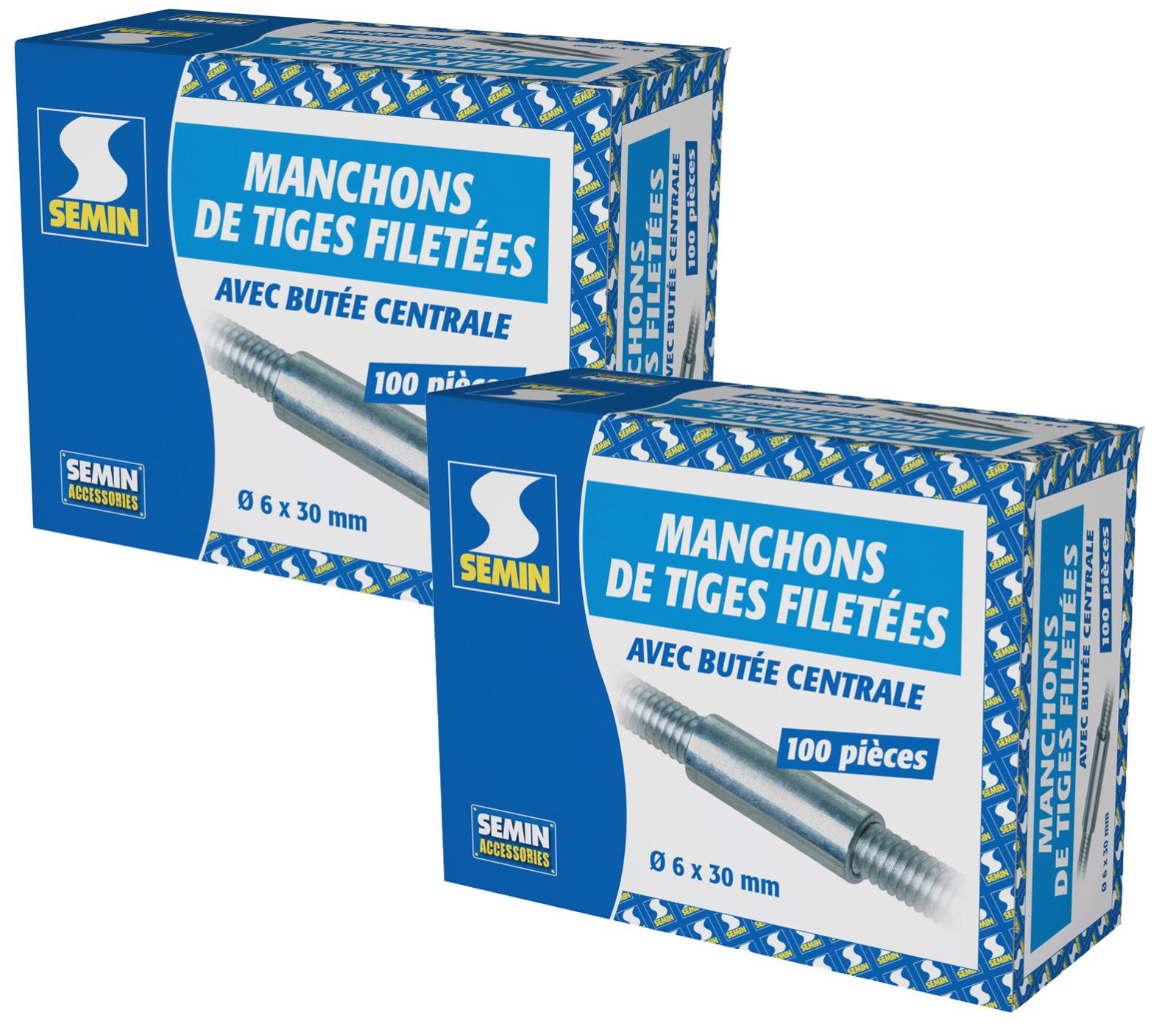 Manchons pour Tige Filetée 6 x 30 mm Semin, boite de 100 (lot de 2 ...