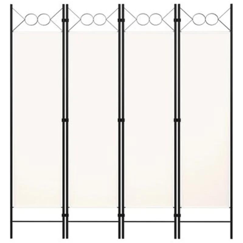 Indoor folding screen Paravent 4 Panneaux Crème Blanche 160x180 cm ...