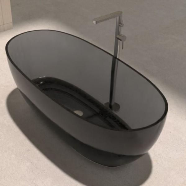 Vasca da bagno freestanding in resina colorata trasparente womb, colore ...